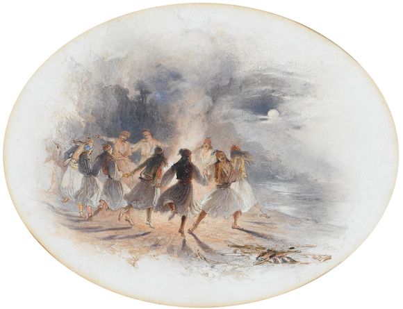 Bonhams : Henry Warren (British, 1794-1879) The dance of the Palikars ...