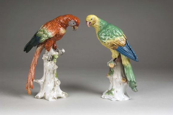 Bonhams : A Sitzendorf porcelain red parrot, late 19th Century