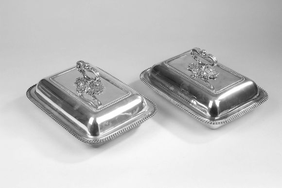 Bonhams : An early 20th Century pair of electroplated lidded vegetable ...