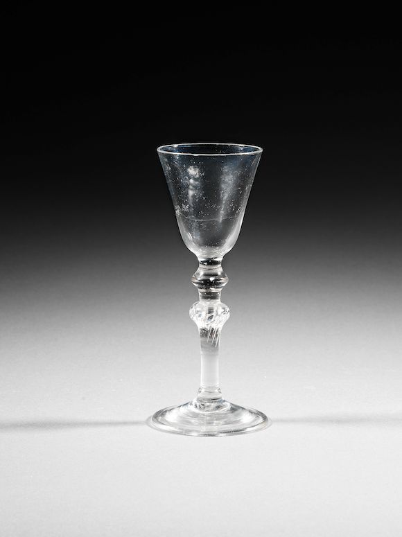 Bonhams : A fine Dutch stipple-engraved light-baluster wine glass by ...