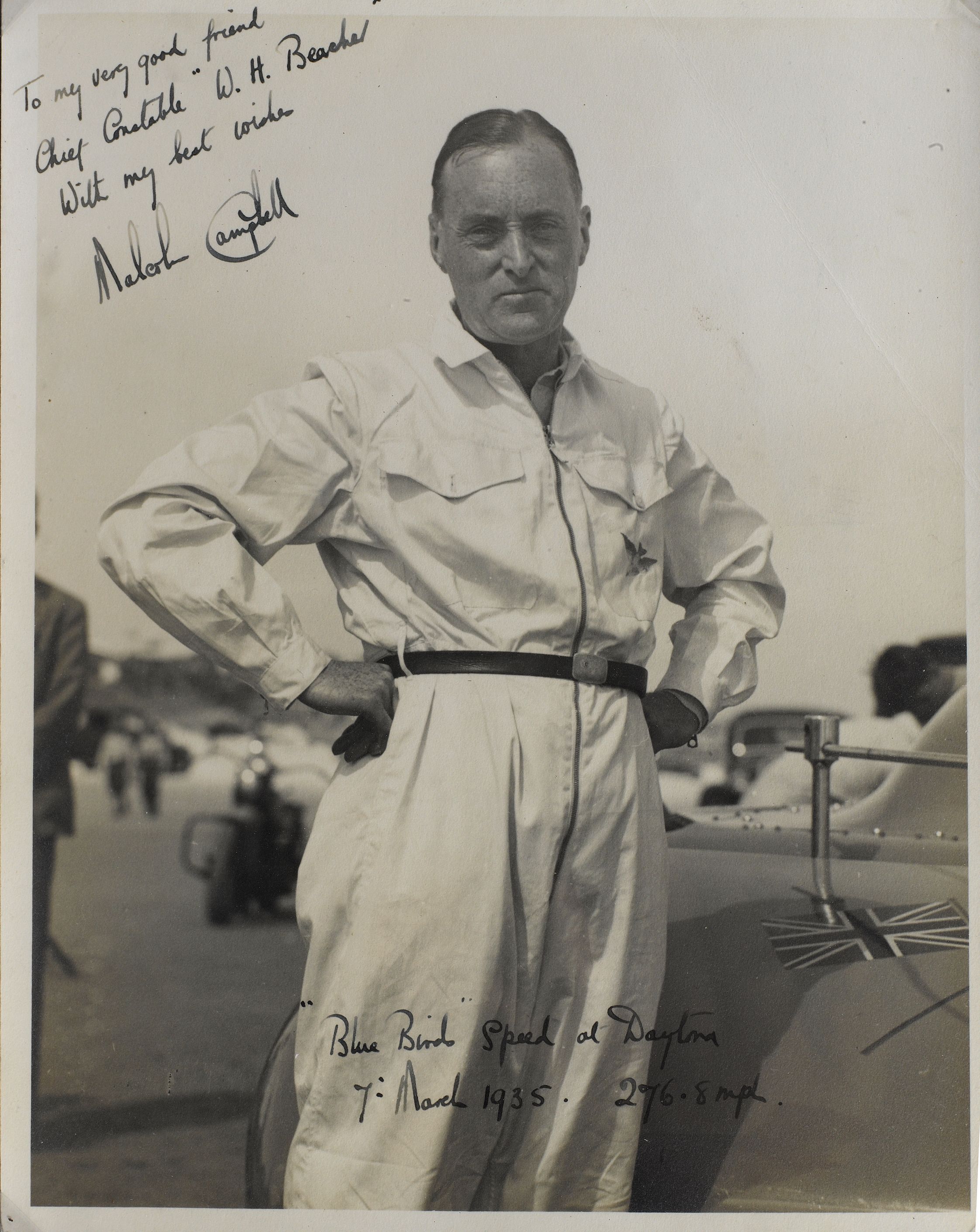 Bonhams Cars : A Sir Malcolm Campbell Bluebird Land Speed Record signed ...