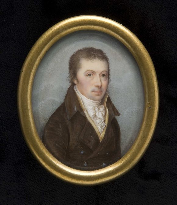 Bonhams : French School, circa 1815 A Gentleman, wearing brown coat ...