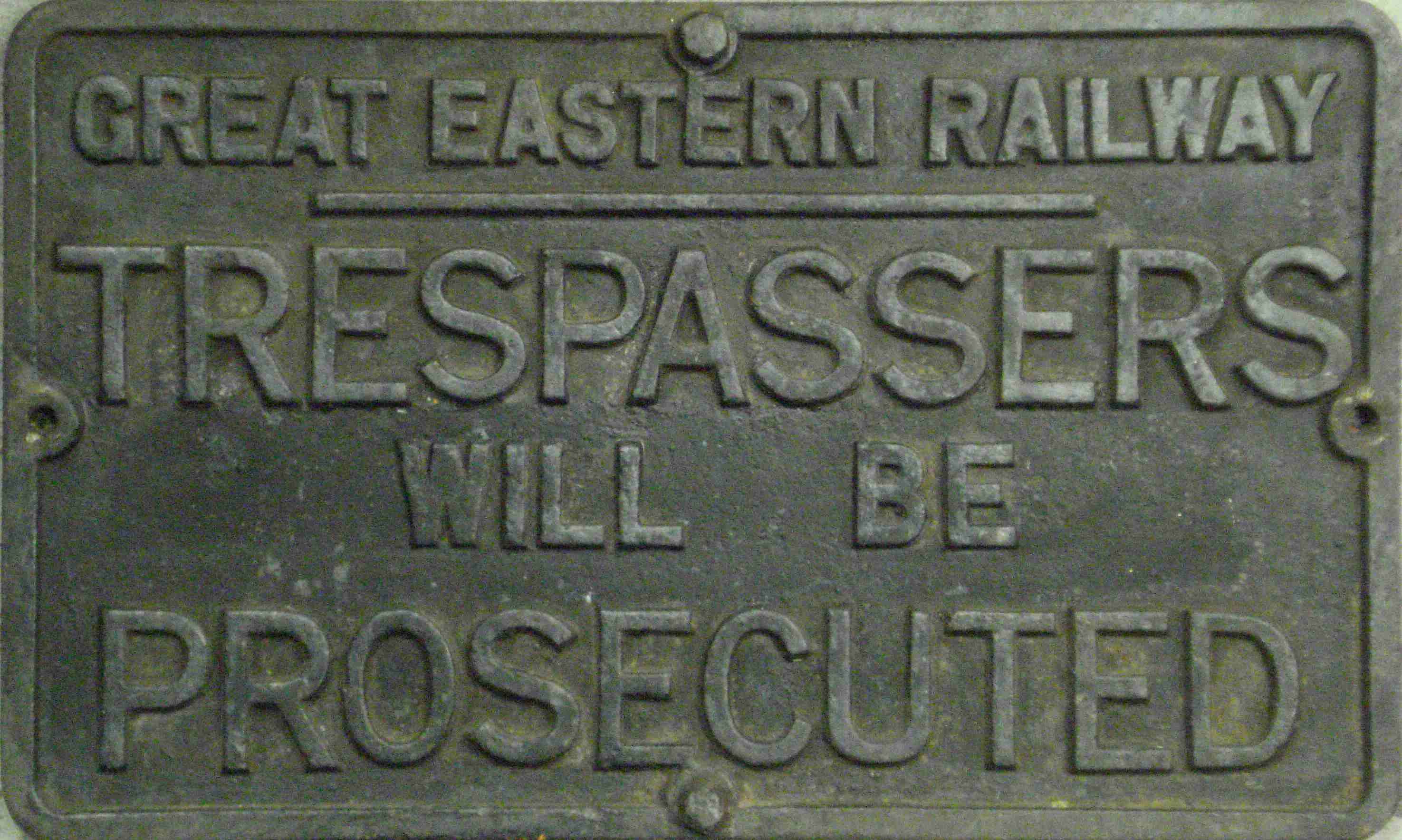 Bonhams Cars : A Cast Iron railway sign,