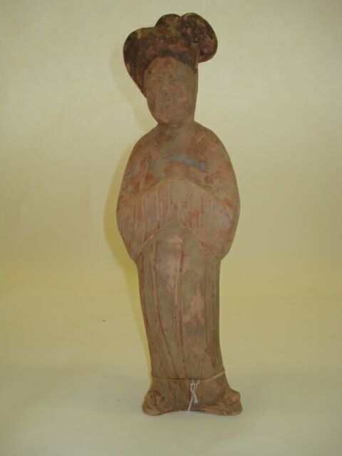 Bonhams : A Chinese painted pottery 'fat lady' figure Tang Dynasty style,