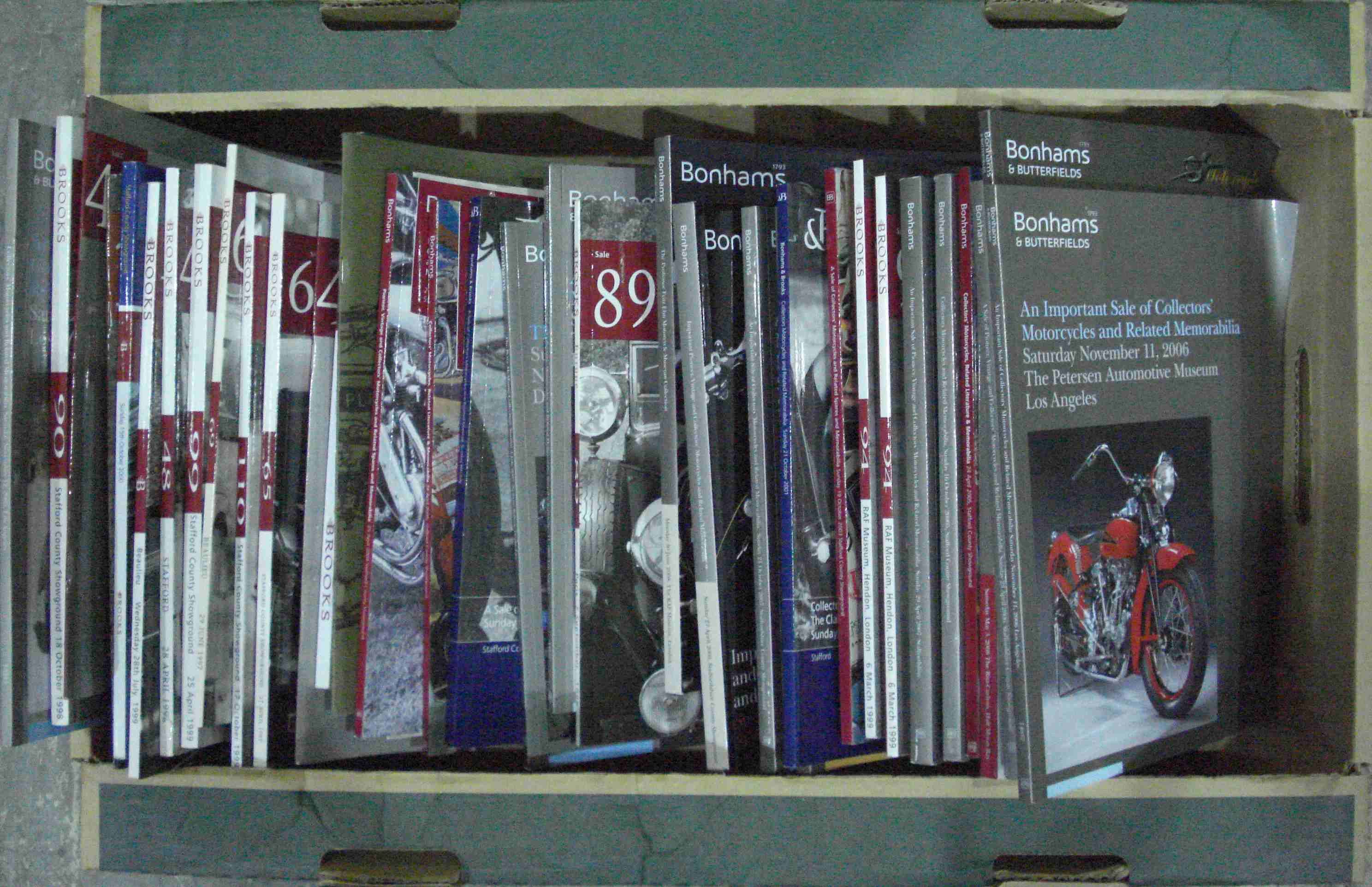 Bonhams Cars : A quantity of Bonhams motorcycle auction catalogues,