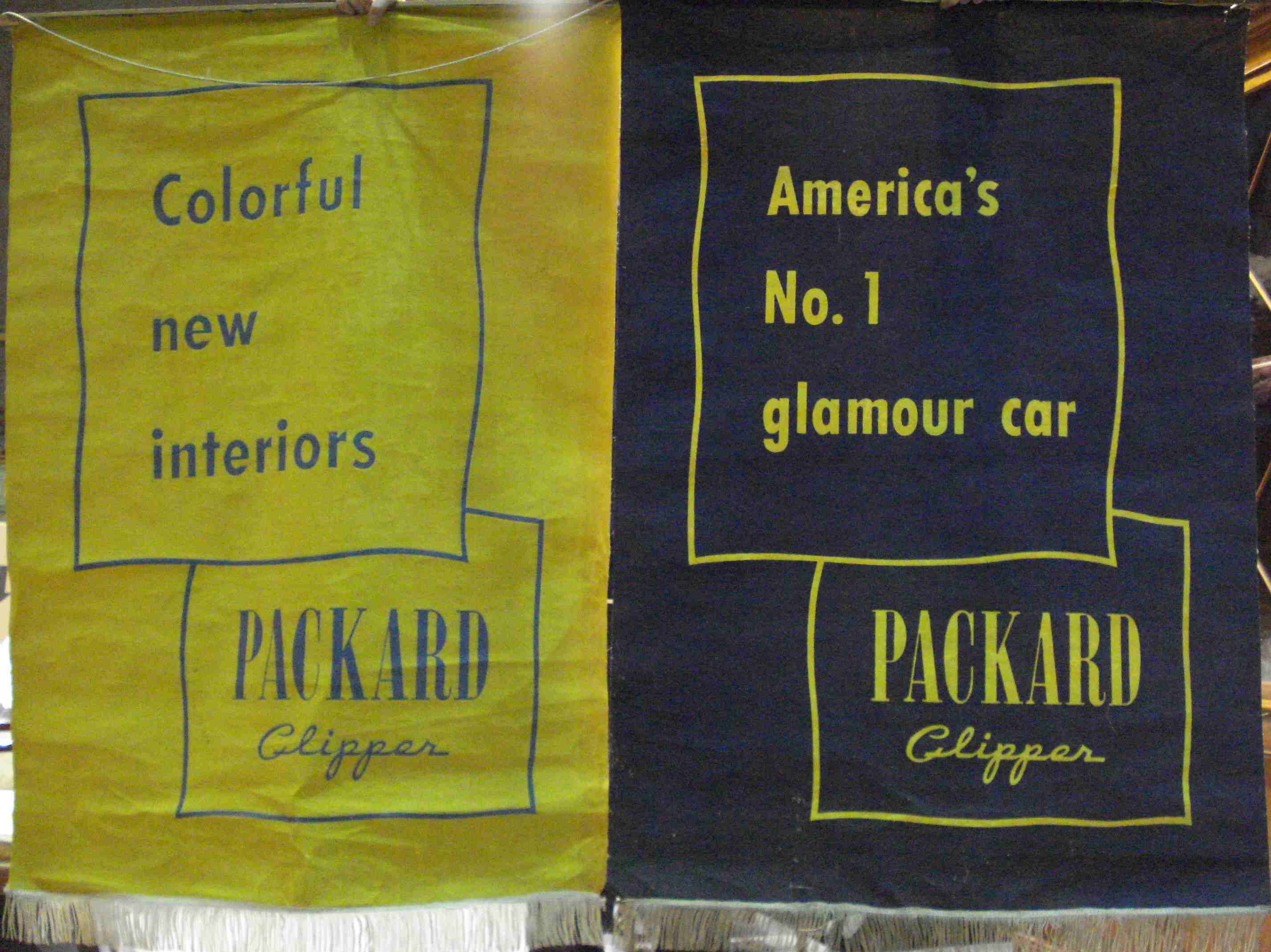 Bonhams Cars : Two Packard Clipper banners,