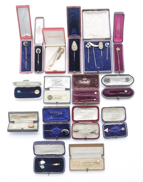 Bonhams : A collection of stick pins (qty)