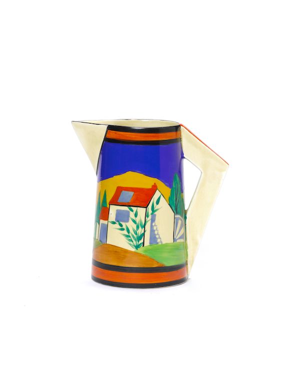 Bonhams : Clarice Cliff 'Applique Blue Lugano' a Conical jug, circa 1930