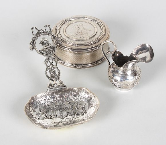 Bonhams : A 19th century French silver circular box Maker's mark 'GB ...