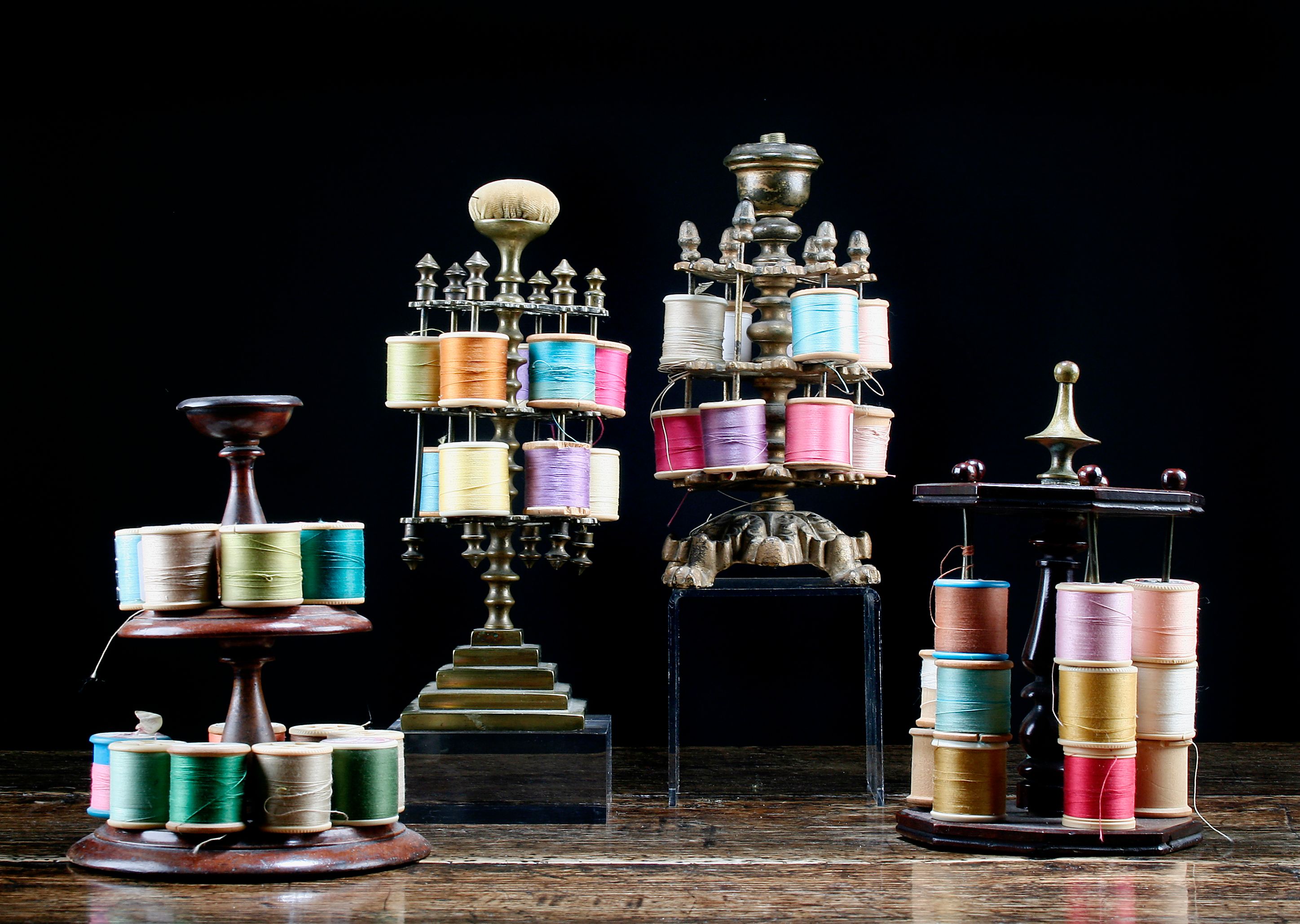 Four various 19th Century bobbin stands - auctions & price archive