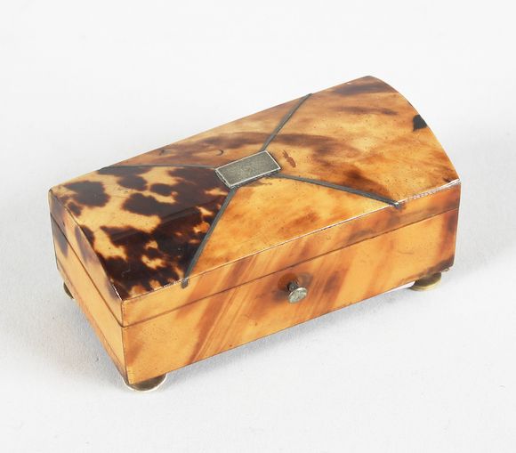 Bonhams : A tortoiseshell needle packet box