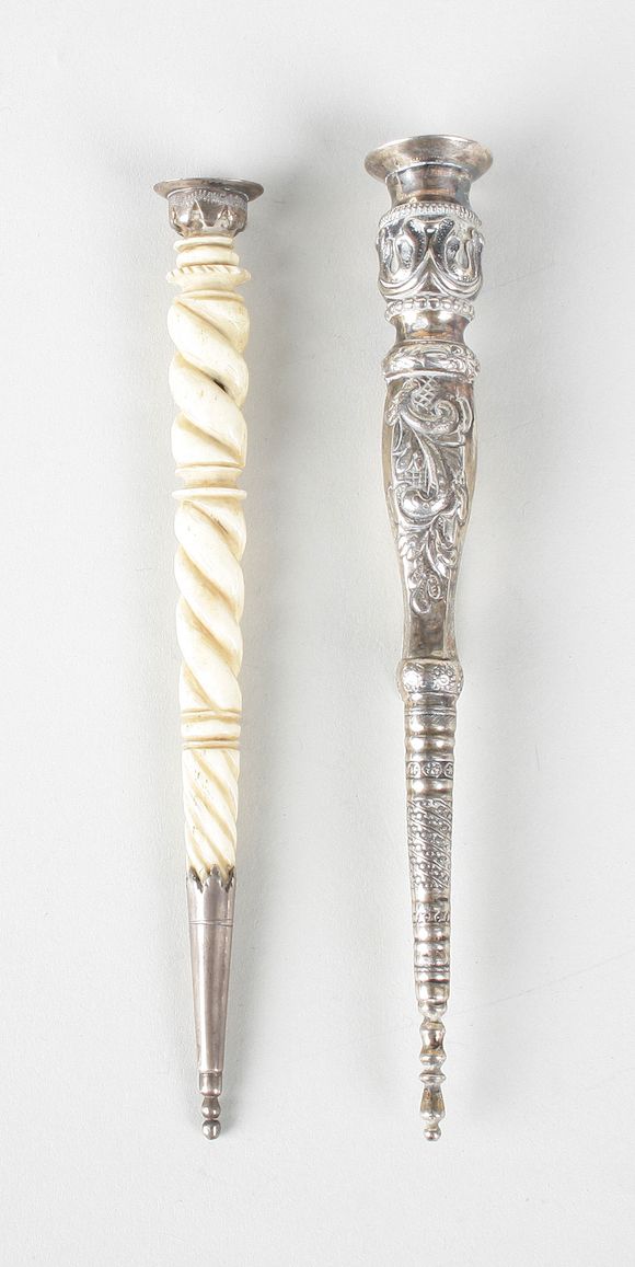 Bonhams : Two early 19th century Dutch knitting sticks