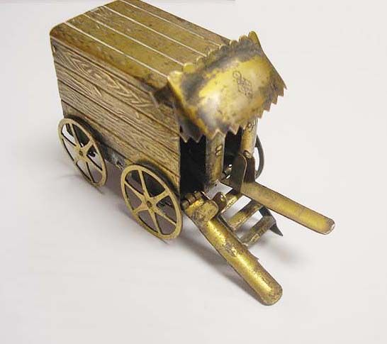 Bonhams : A rare Avery type brass needle packet container, 'Bathing ...