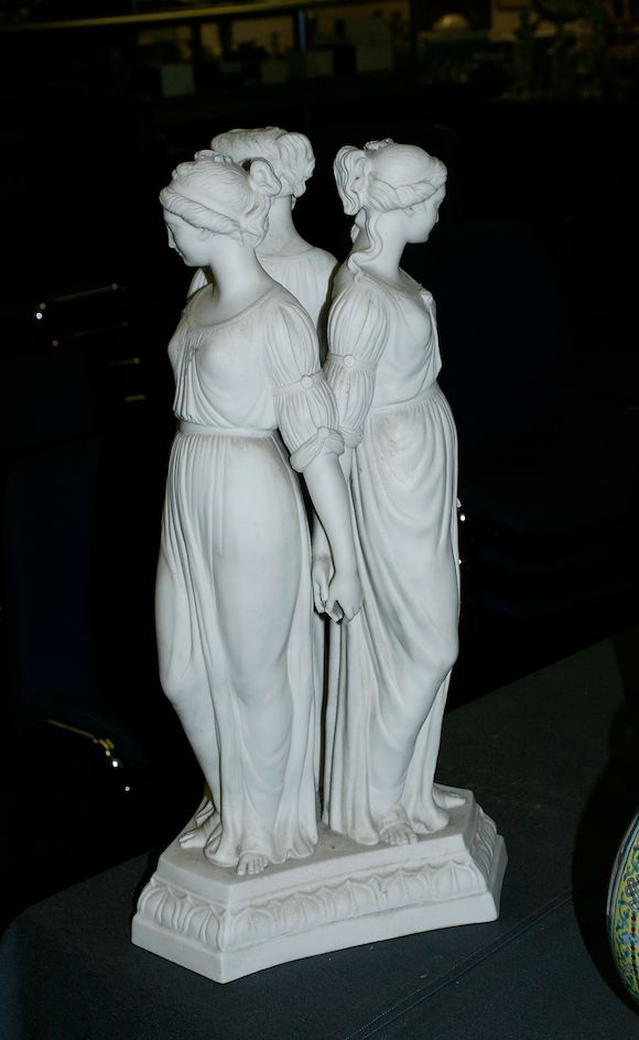 Bonhams : A large mid 19th century Parian figure group depicting 'The ...