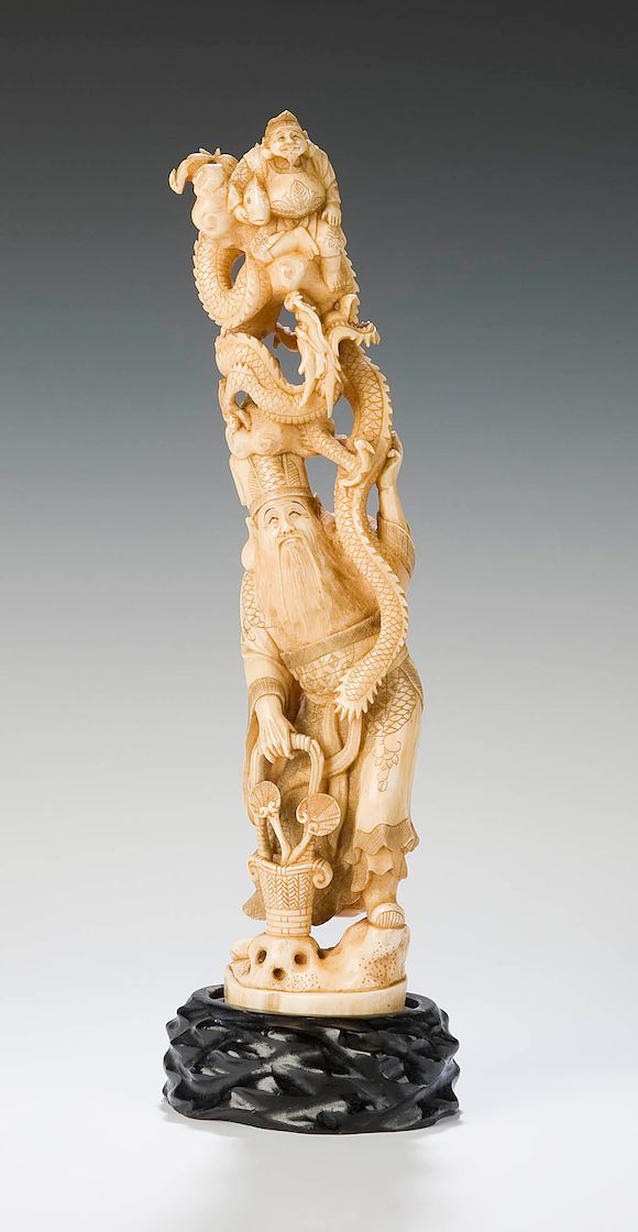 Bonhams : A carved ivory figure group Early 20th century
