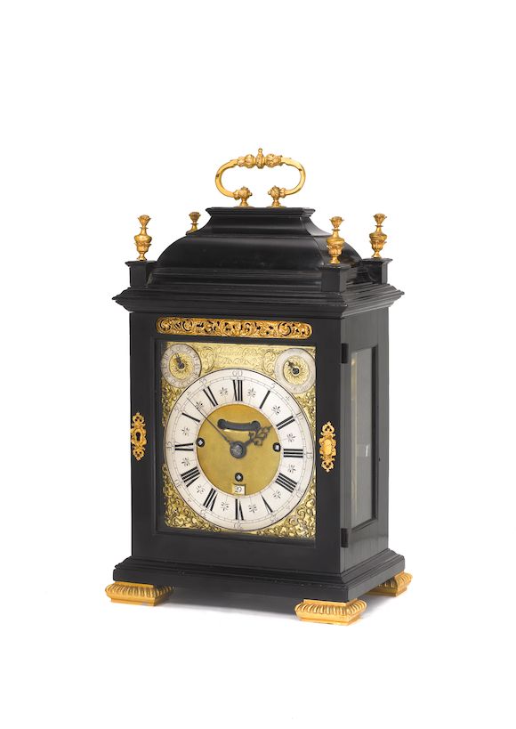 Bonhams : A fine late 17th century ebony veneered quarter chiming ...