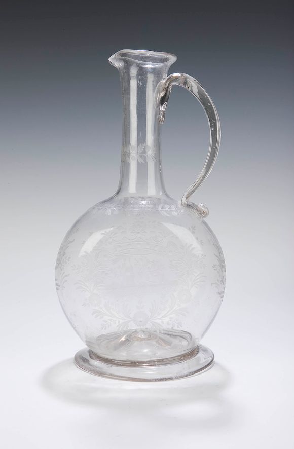Bonhams : A continental glass flagon 18th century