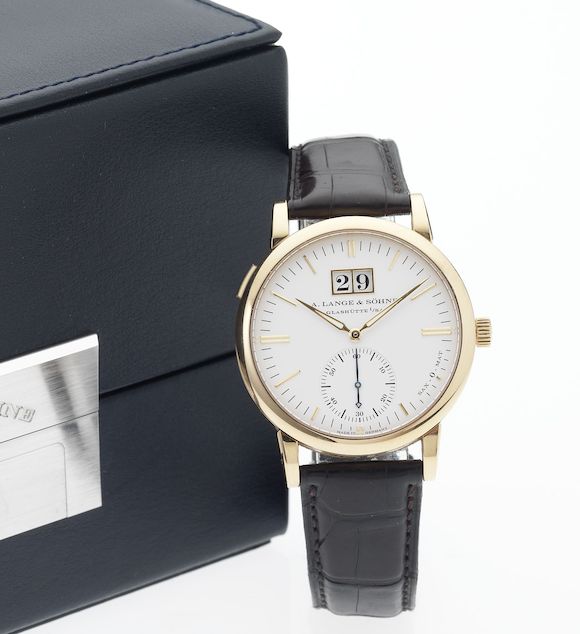 Bonhams : A. Lange & Söhne. A fine 18ct rose gold automatic calendar ...