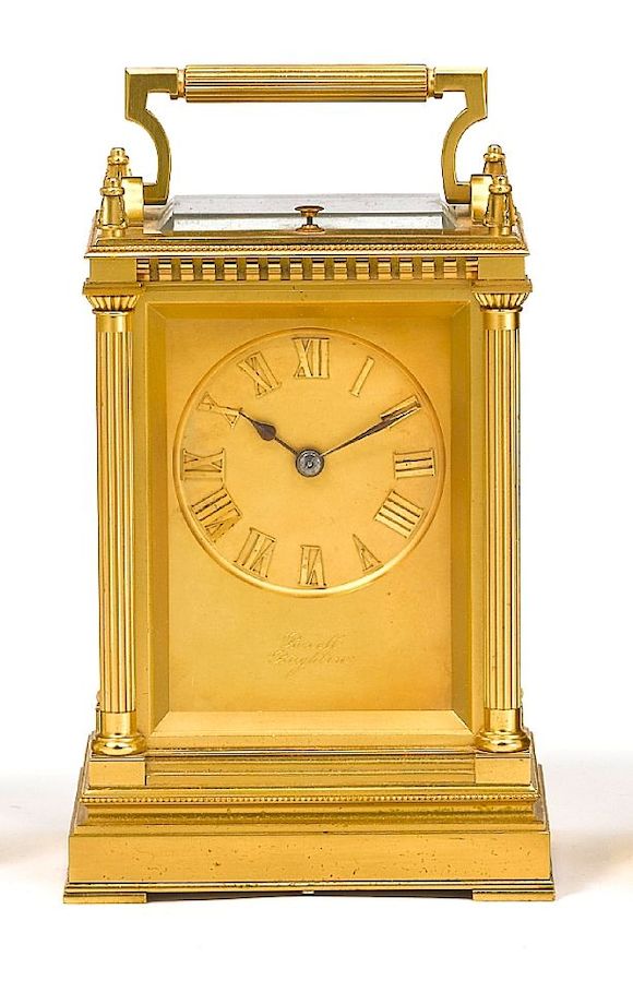 Bonhams : A good late 19th century French gilt brass grande-sonnerie ...