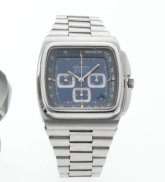 Bonhams : Zenith. A stainless steel automatic calendar chronograph ...