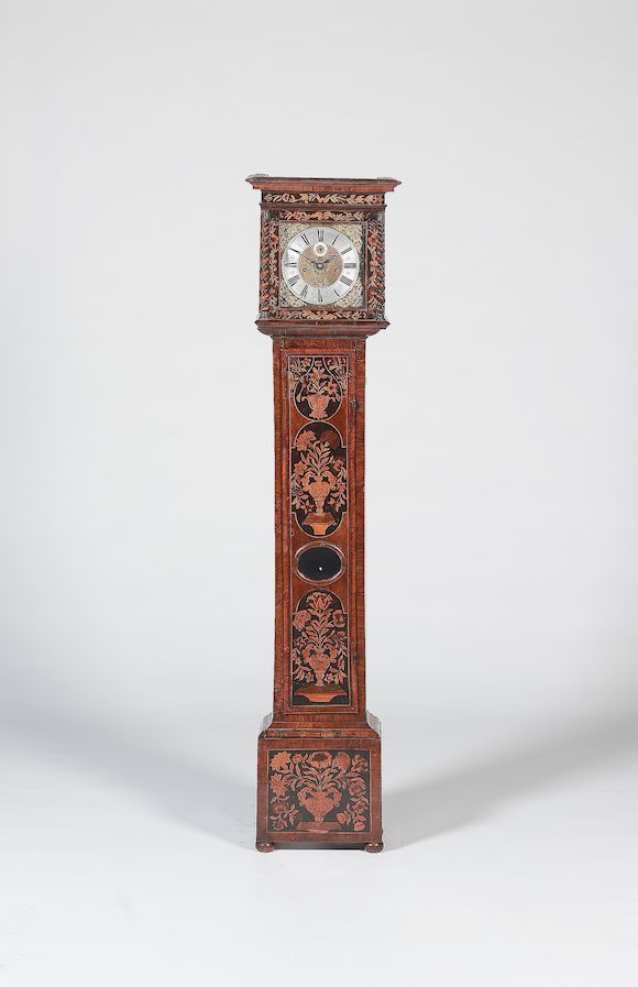 Bonhams : A fine late 17th century walnut marquetry longcase clock with ...