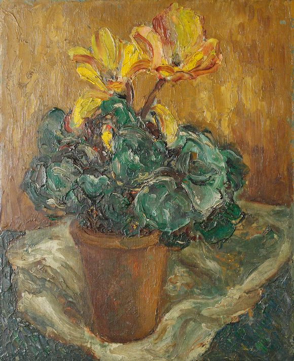Bonhams : Sir Matthew Smith (1879-1959) Pot of Flowers unframed