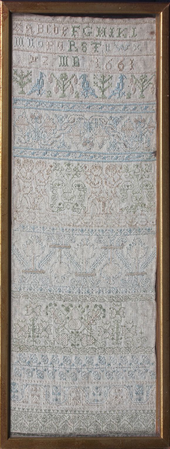 Bonhams : A 17th century band sampler