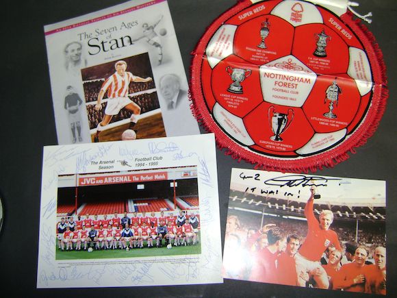 Bonhams : Various hand signed football ephemera