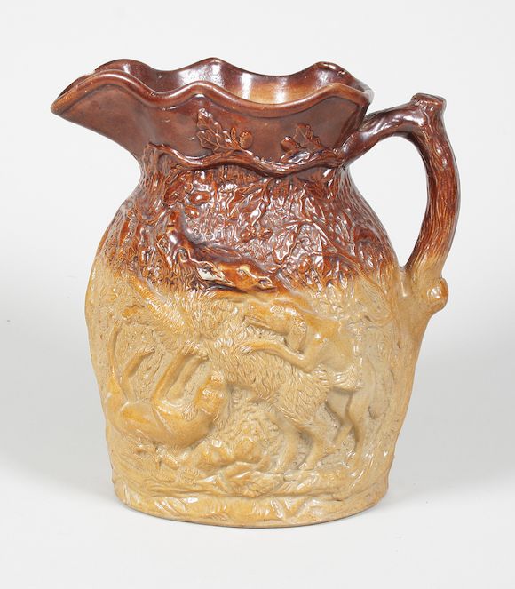Bonhams : A Doulton and Watts stoneware Stag and Boar hunting jug Mid ...
