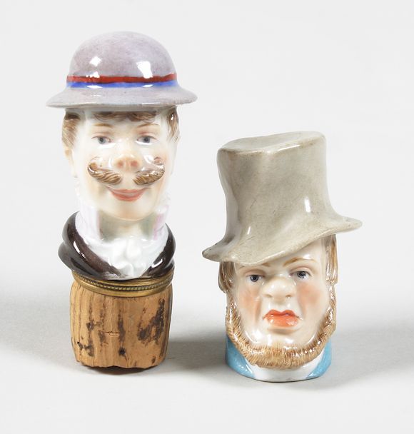 Bonhams : Two interesting Meissen bottle top character heads Late 19th ...