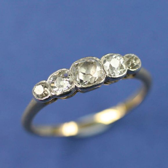 Bonhams : A five stone diamond set ring