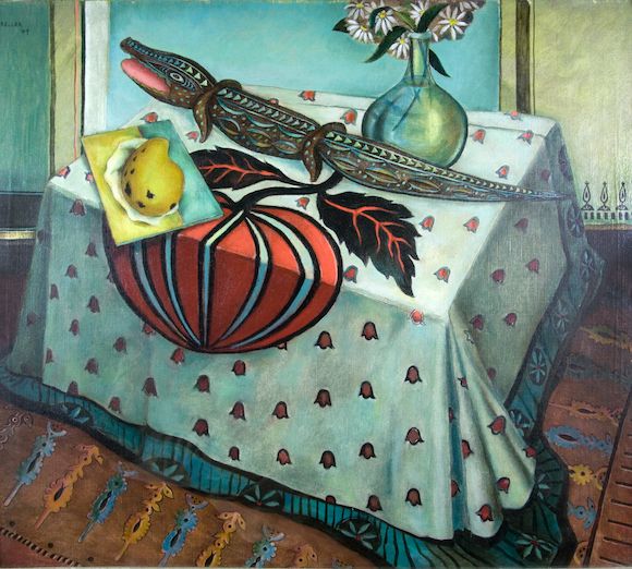 Bonhams : Alexis Preller (South African, 1911-1975) Still life with ...