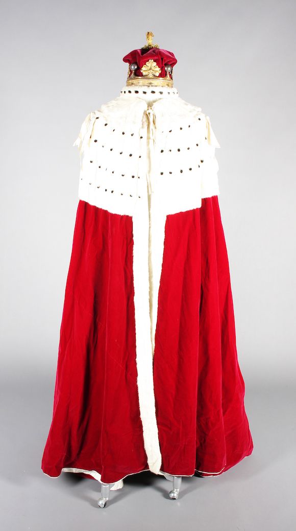 Bonhams : The ermine trimmed red velvet robes, cape and coronet of The ...