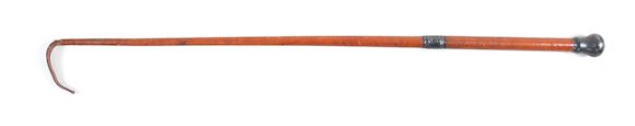 Bonhams : An early 20th century leather and white metal mounted riding whip