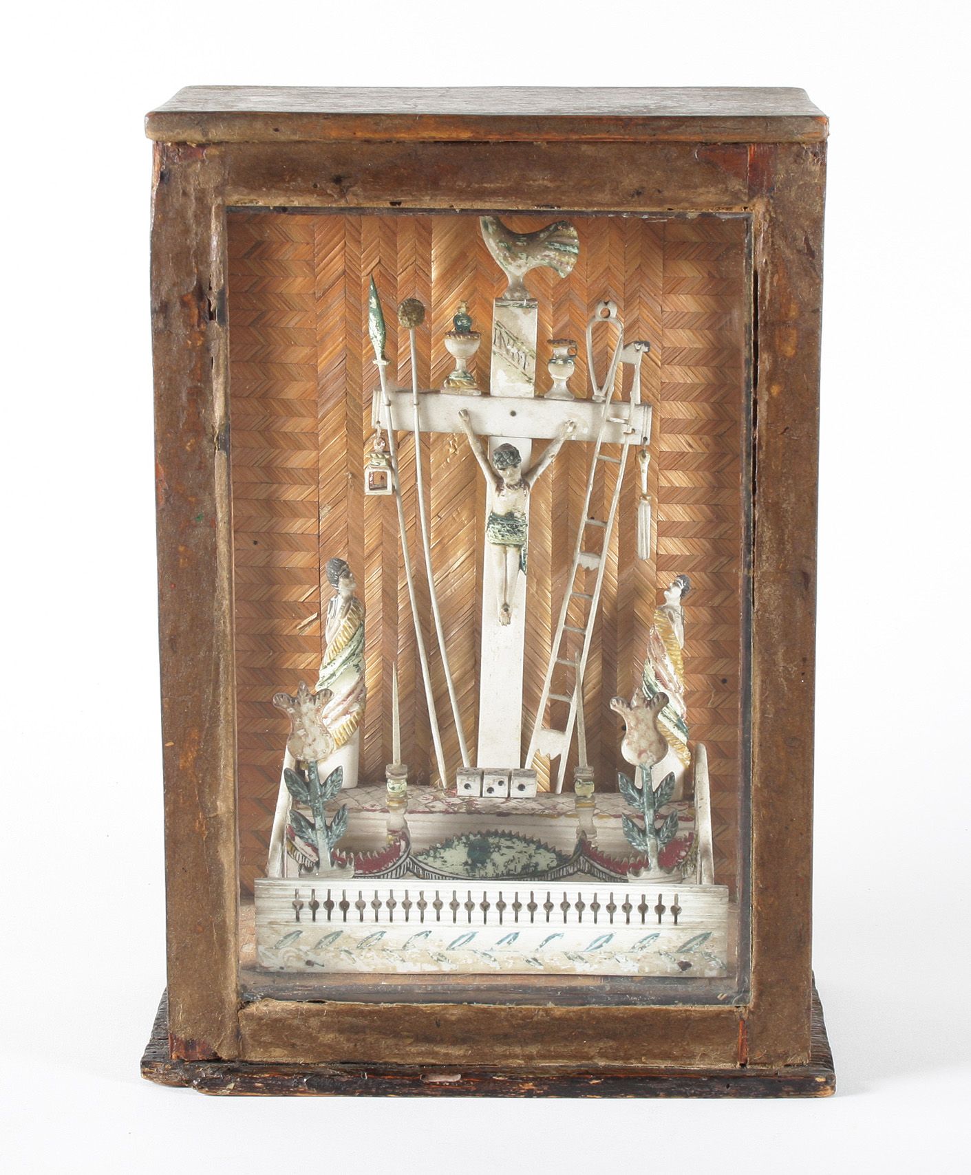A French Napoleonic prisoner-of-war work Calvary model of typical form ...