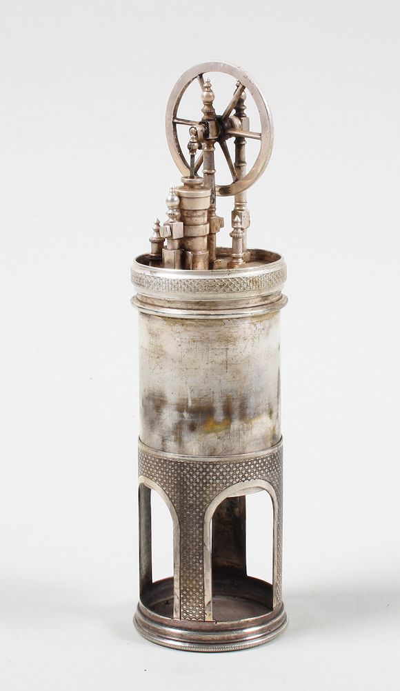 Bonhams : A late 19th century miniature silver plated candle fired ...