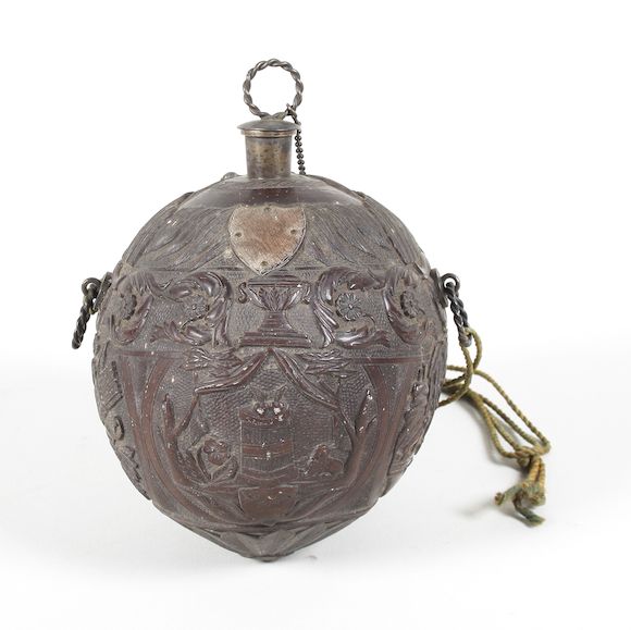 Bonhams : An unusual 19th century carved coconut flask