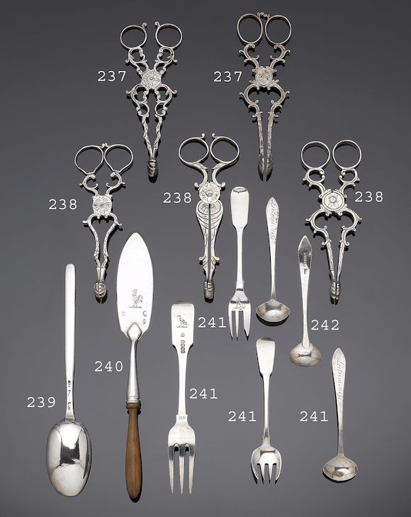 Bonhams : Three 18th century Irish Provincial silver salt spoons, by ...