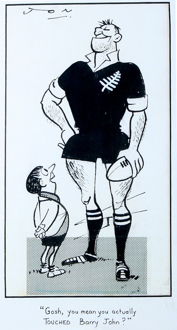 Bonhams : Barry John original JON cartoon and print