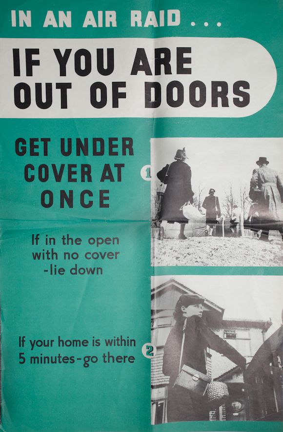 Bonhams : WWII Air Raid Warning Posters