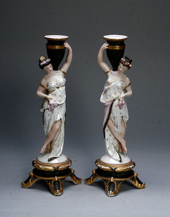 Bonhams : A pair of French candlesticks