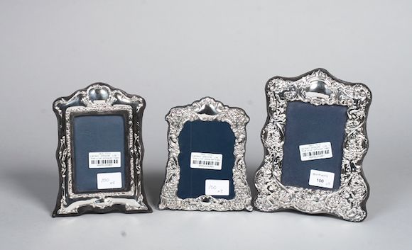 Bonhams : Three silver photograph frames