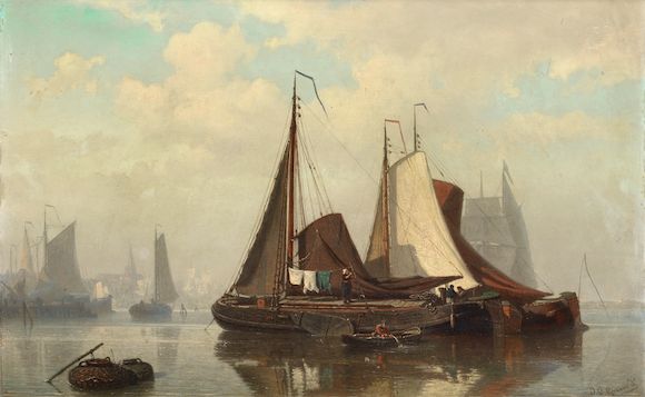 Bonhams : Johan Conrad Greive, Jnr. (Dutch, 1837-1891) An estuary scene ...
