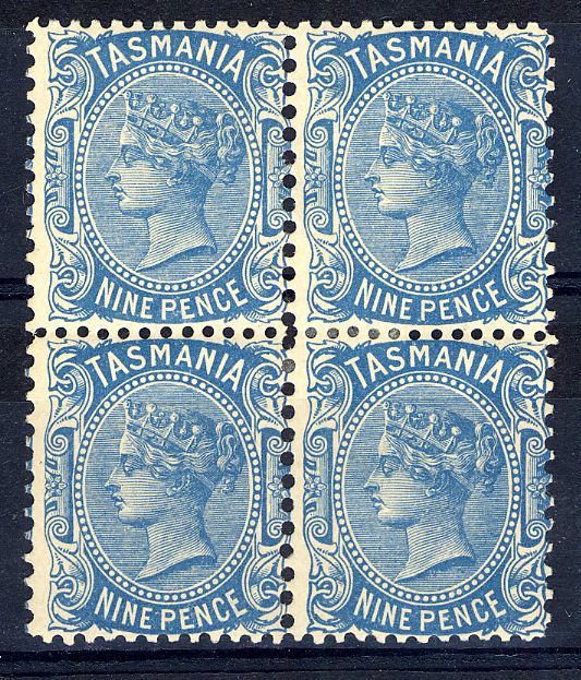 Bonhams : Australian States: Tasmania: 1906-13: 9d. perf. compound of ...