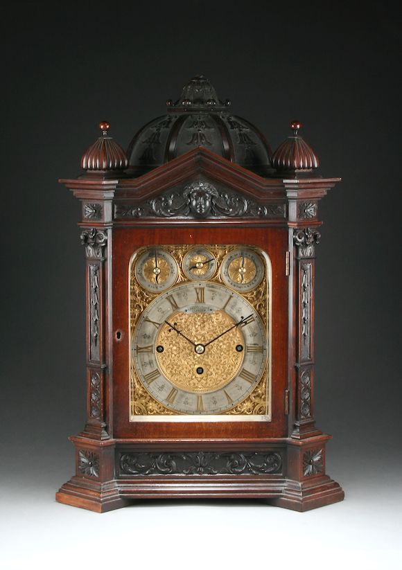 Bonhams : A late 19th Century German mahogany-cased triple-fusee ...
