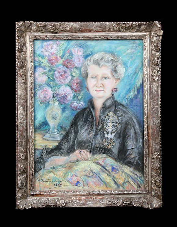 Bonhams : M.Forestier Walker Portrait of Constance Spry, pastel,