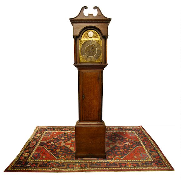 Bonhams : A George III oak-cased eight-day brass dial longcase clock ...