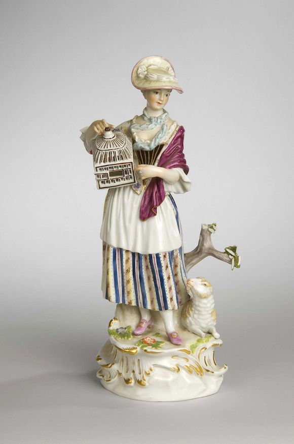 Bonhams : A Meissen figure of a lady late 19th Century,