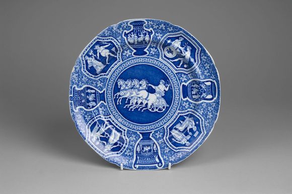Bonhams : A Spode blue and white Greek pattern plate early 19th Century ...
