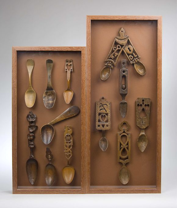 Bonhams : A collection of twelve various Welsh loving spoons